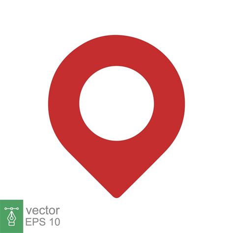 Icono De Pin De Ubicaci N Estilo Plano Sencillo Punto De Mapa Rojo