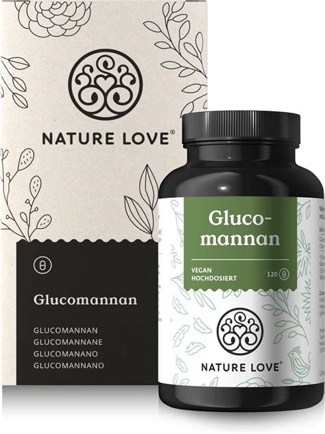 NATURE LOVE Glucomannan Aus Der Konjak Wurzel 120 Kapseln 4000mg Je