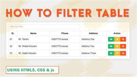 php and mysql how to filter html table data using select options