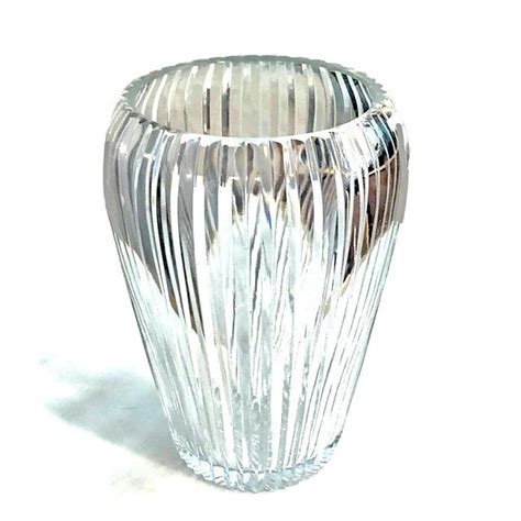 Vintage Ribbed And Ridged Clear Formed Glass And Cut Crystal Vases Set Of 3 Chairish