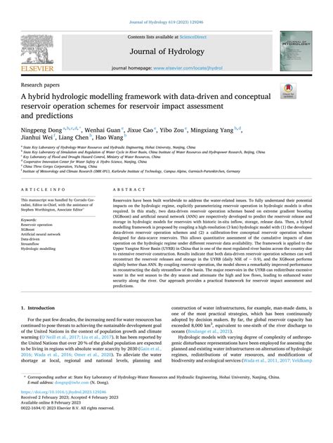 pdf a hybrid hydrologic modelling framework with data driven and conceptual reservoir