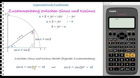 Lernvideo Zusammenhang Zwischen Sinus Und Kosinus YouTube