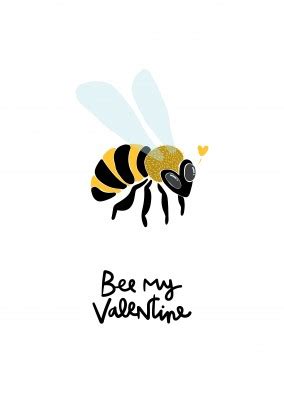 Bee my Valentine Liebeskarten Sprüche Echte Postkarten online