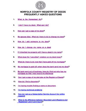 Fillable Online Norfolkdeeds Frequently Asked Questions Norfolk