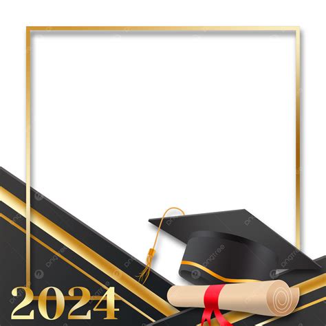 Temporada De Graduación 2024 Borde Dorado PNG dibujos Marco Temporada