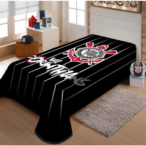 Cobertor Solteiro Raschel Corinthians Jolitex Ternille Shopee Brasil