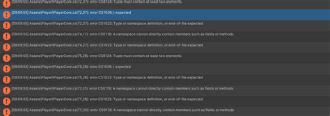 script went weird with 20 errors which don t make sense unity dev solutions