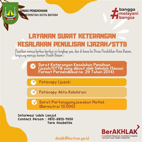 Layanan Surat Keterangan Kesalahan Penulisan Ijazah STTB Dinas