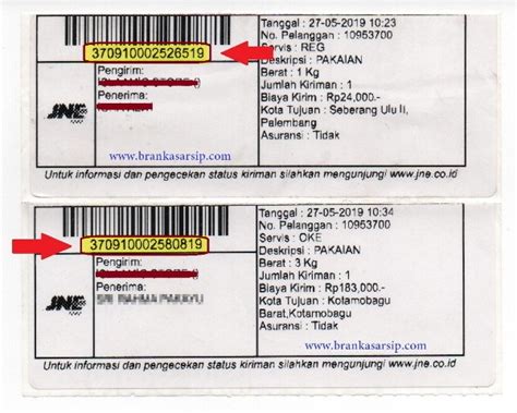 Contoh Nomor Resi JNE J T TIKI SiCepat Lion Parcel Wahana Plugin