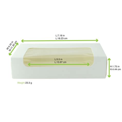 Caja cartón blanca laminada con ventana H44mm