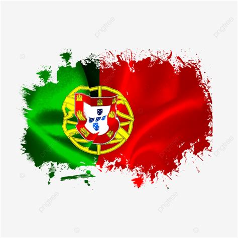 Portugal Folded Flag In Watercolor Brush New Portugal Flag Worldcup
