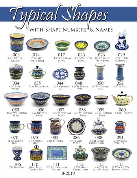 Pottery Shapes Gettysburg Polish Pottery