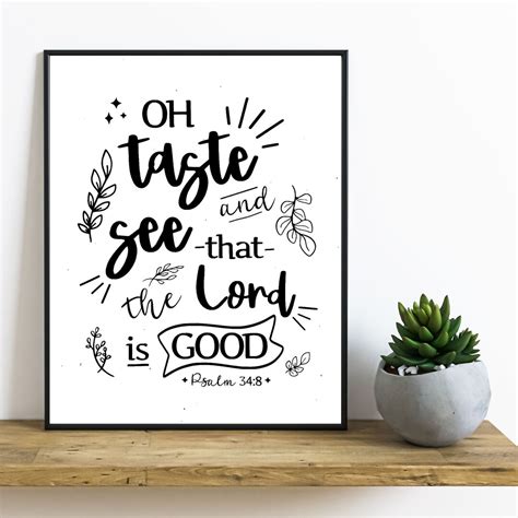 Oh Taste And See That The Lord Is Good Psalm 34 8 Minimalist Design