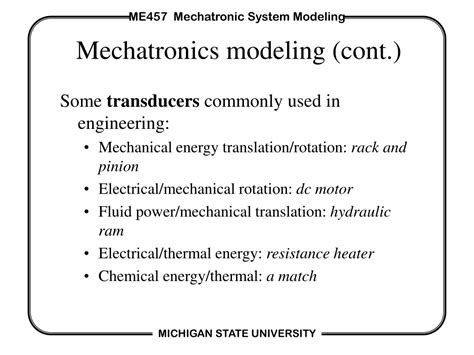 ppt me457 mechatronic system modeling and simulation powerpoint presentation id 9593524