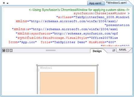 Tab Splitter Control For WPF Syncfusion
