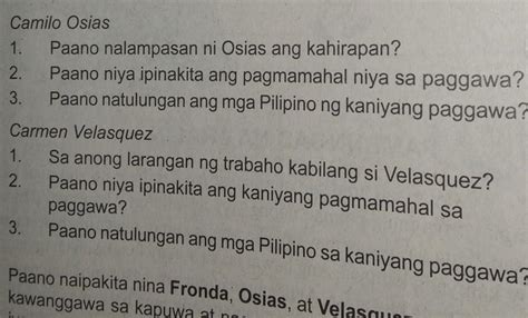 Sagutin Ang Sumusunod Na Tanong Tungkol Sa Nagawa Ng Mga Dakilang