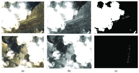 the segmentation examples of the otsu algorithm a cloud b download scientific diagram