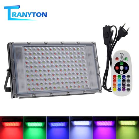 220v Refletor Led Rgb Holofote 50w 100w 150w p66 à prova d água