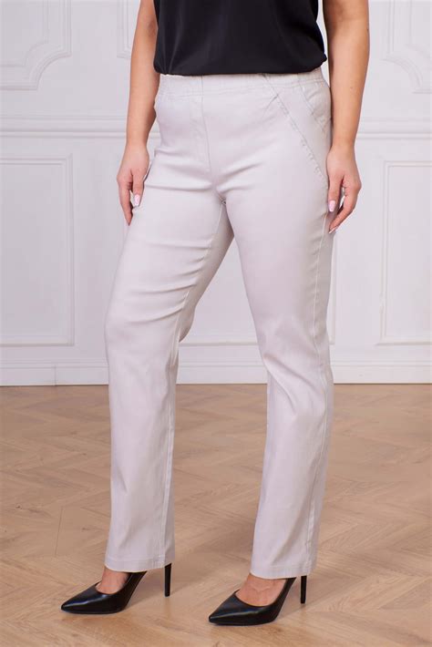 Popielate Spodnie Nilda Z Prost Nogawk Wysoki Stan Plus Size Xxl Moda