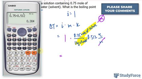 calculating the freezing point of a solution youtube