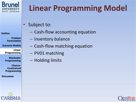 ppt mathematical programming models for asset and liability management katharina schwaiger