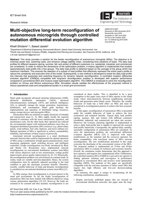 pdf multi objective long term reconfiguration of autonomous microgrids through controlled