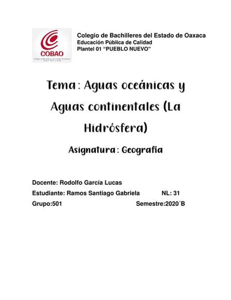 La Hidrósfera Ramos Gabriela uDocz