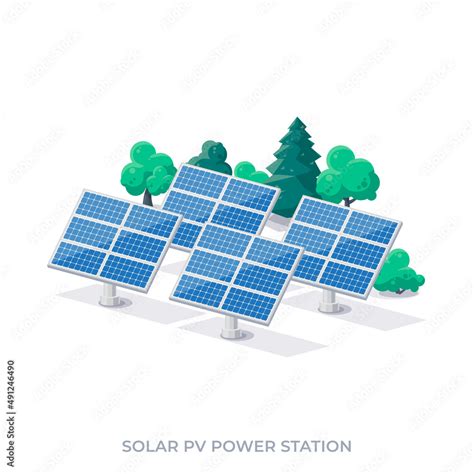 Fototapeta Solar PV Panel Power Plant Station Renewable Sustainable