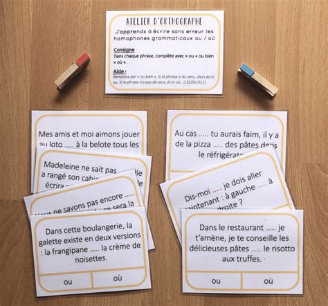 Ateliers Autonomes Orthographe Les Homophones Grammaticaux 2