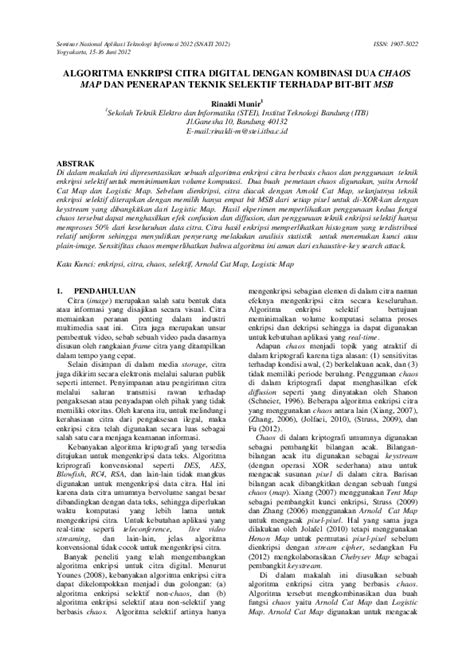 pdf algoritma enkripsi citra digital dengan kombinasi dua chaos map dan penerapan teknik