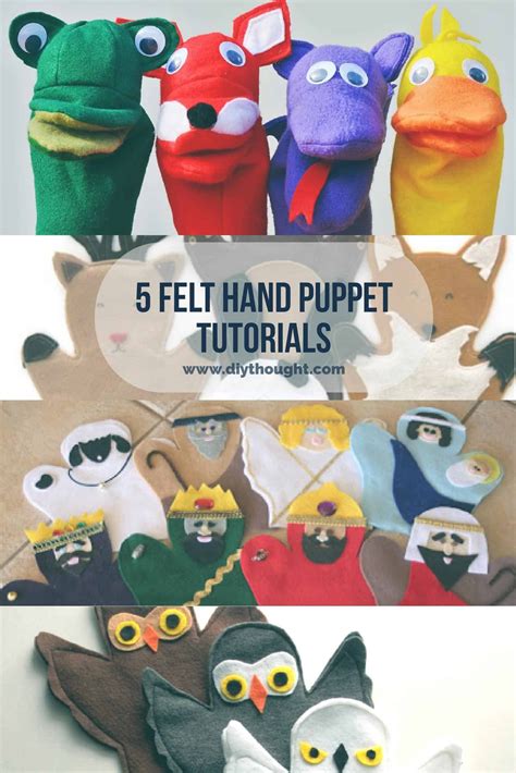 5 Felt Hand Puppet Tutorials Diy Thought Felt Puppets Puppet Toys