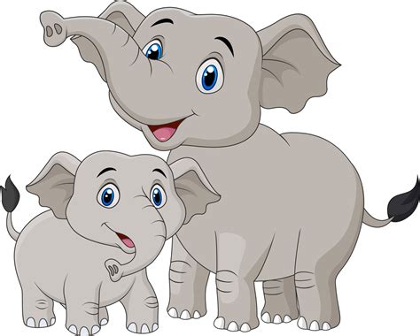 Cartoon Mutter Und Baby Elefant 5158009 Vektor Kunst Bei Vecteezy