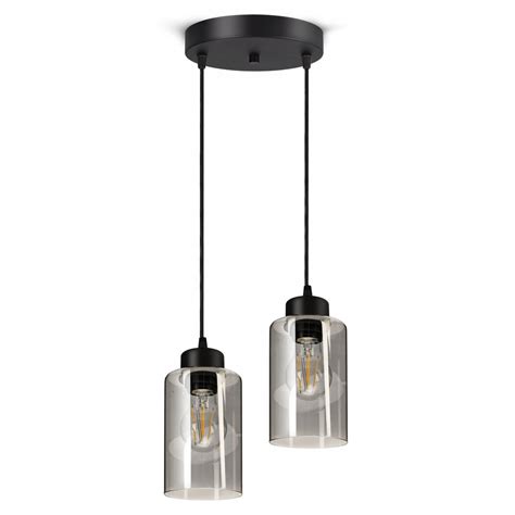Lampa Wisząca Sufitowa Żyrandol Czarna Szklana Glass Tube 535 EZ2 LED