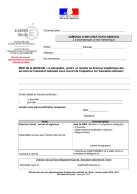 Remplissable En Ligne Form Demande D Autorisation D Absence Acad Mie