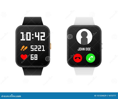 Smart Watch And Fitness Tracker Set Vector Illustration Stock Vector