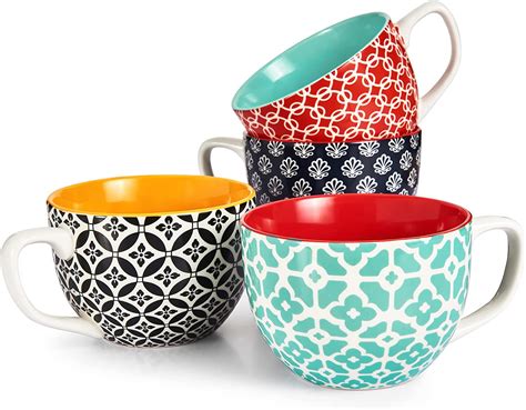 Amazon DOWAN 24 Oz Large Coffee Mugs Set Of 4 Porcelain Jumbo