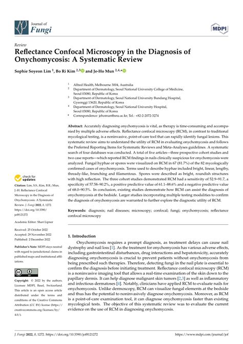 PDF Reflectance Confocal Microscopy In The Diagnosis Of Onychomycosis