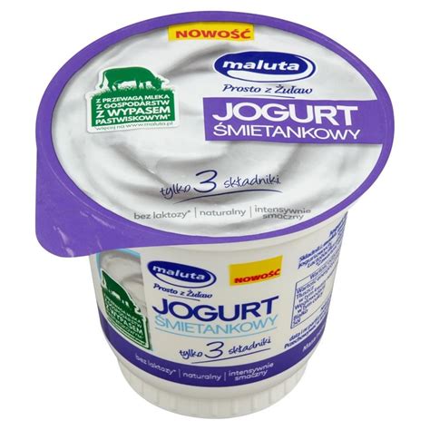 Maluta Jogurt śmietankowy naturalny bez laktozy 220 g Zakupy online z