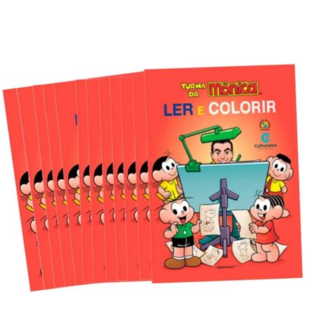 Kit Ler E Colorir Médio Turma Da Mônica 12 Unidades Culturama