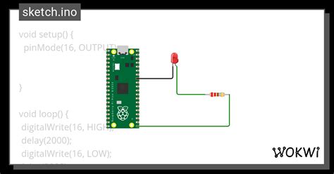 Blinking Of Led With Pico Pi Copy Wokwi Esp32 Stm32 Arduino Simulator