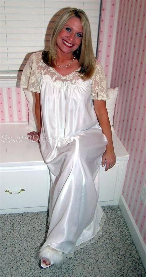 Satin Nightwear Old Mature Vintage Nightgown Transgender Girls
