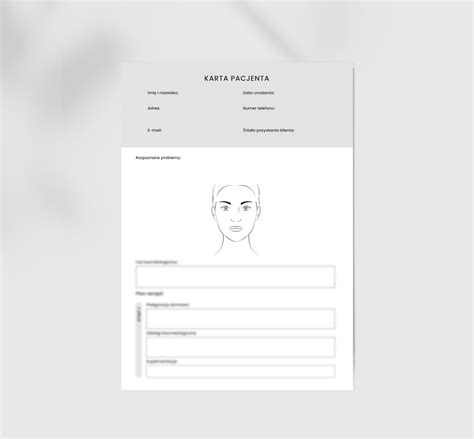 Karta Pacjenta Dokumentacja Dla Kosmetologa