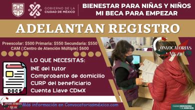 NUEVAS FECHAS Registro y Documentación Beca Bienestar Para Niñas y