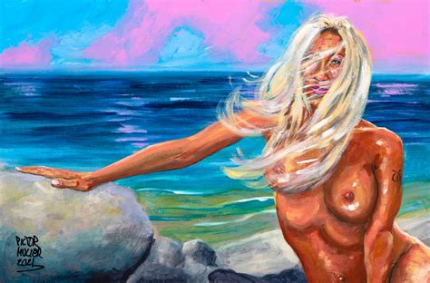 Jessie Desnuda Entre Las Rocas Pintura Por Pictor Mulier Artmajeur