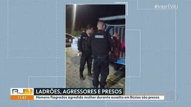 RJ Inter TV 1ª Edição Homens que foram flagrados agredindo mulher