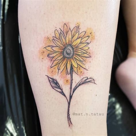Watercolour Sunflower Tattoo Artofit