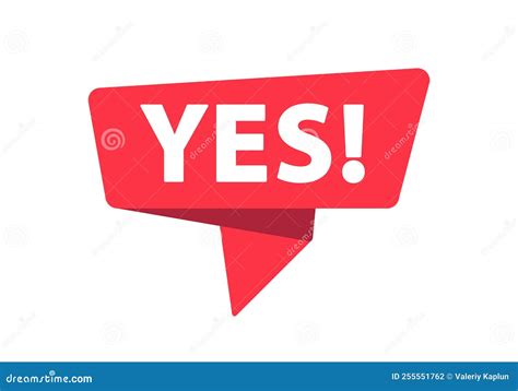 Yes Banner Speech Bubble Label Sticker Ribbon Template Vector