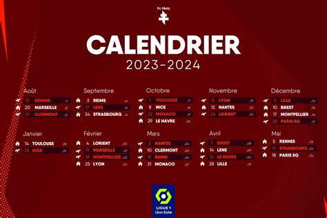 Le calendrier 2023 2024 à la loupe Football Club de Metz Infos FC
