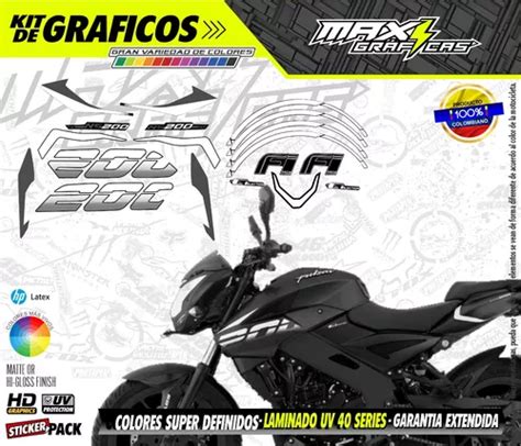 Calcomanias Pulsar Ns200 Tipo Original Gris Cuotas sin interés