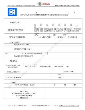 Fillable Online Pre Application Form For Printingimpressing Mark For